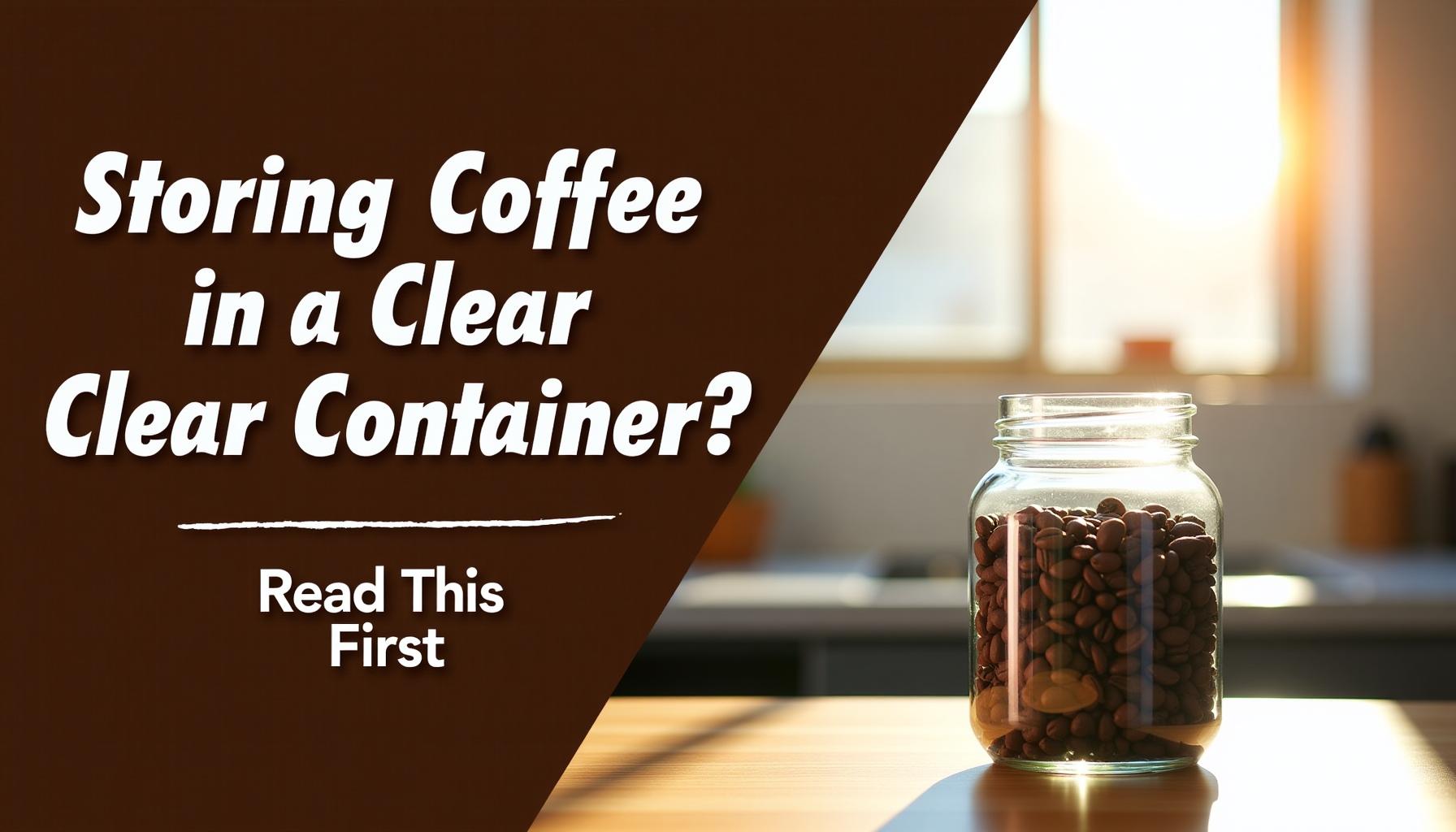Storing Coffee In A Clear Container? Read This First